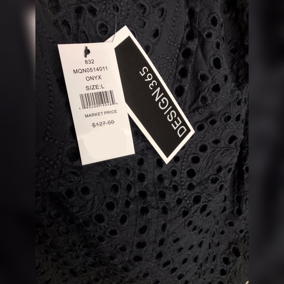 Design History | Tops | Design 365 Eyelet One Shoulder Cotton Top In Onyx | Poshmark